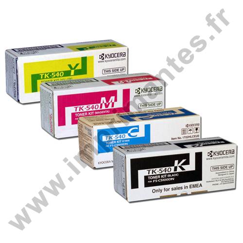 Kyocera TK-540 Pack 4 - Pack de 4 toners laser noir et couleurs TK540